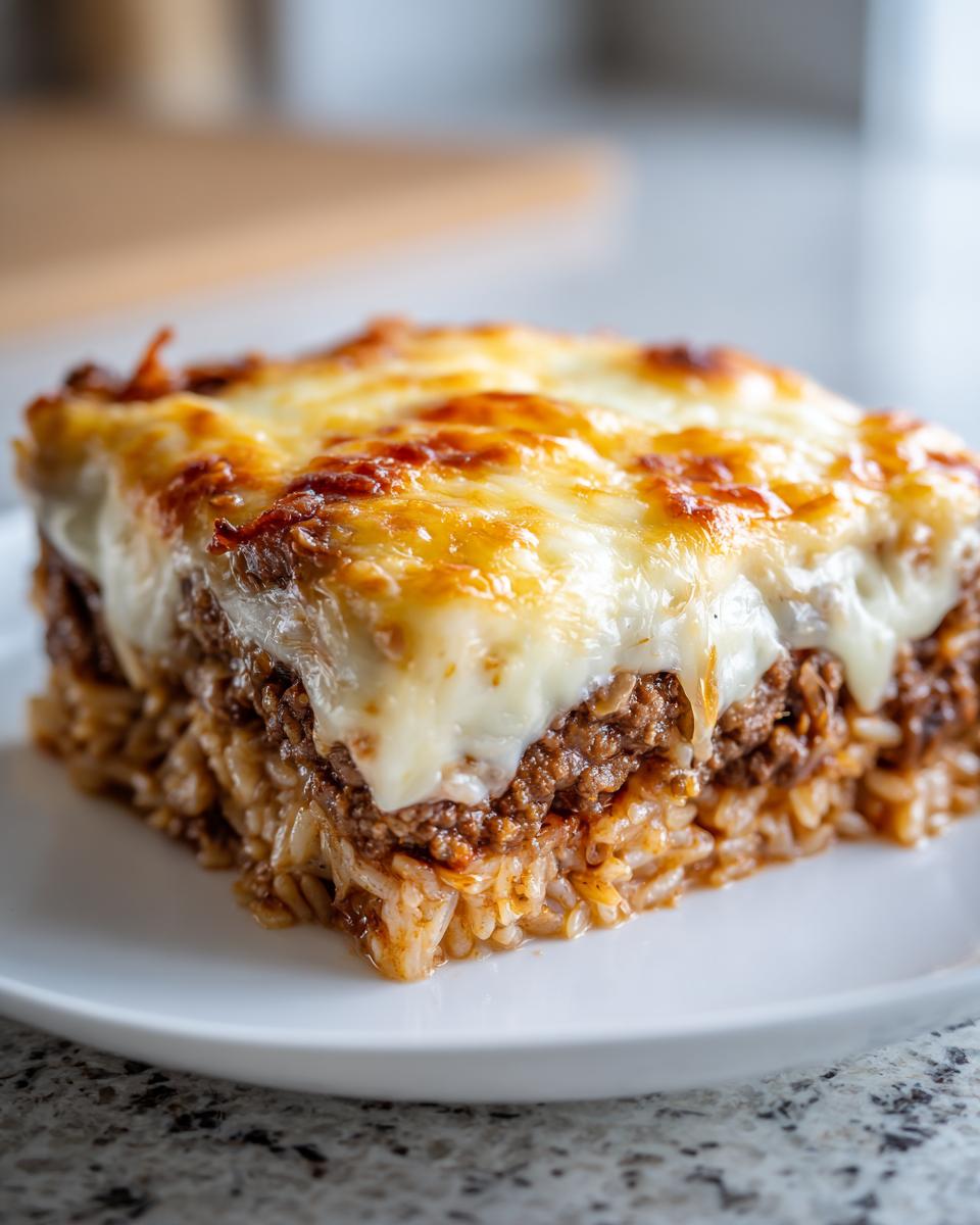 Amazing french onion ground beef and rice casserole
